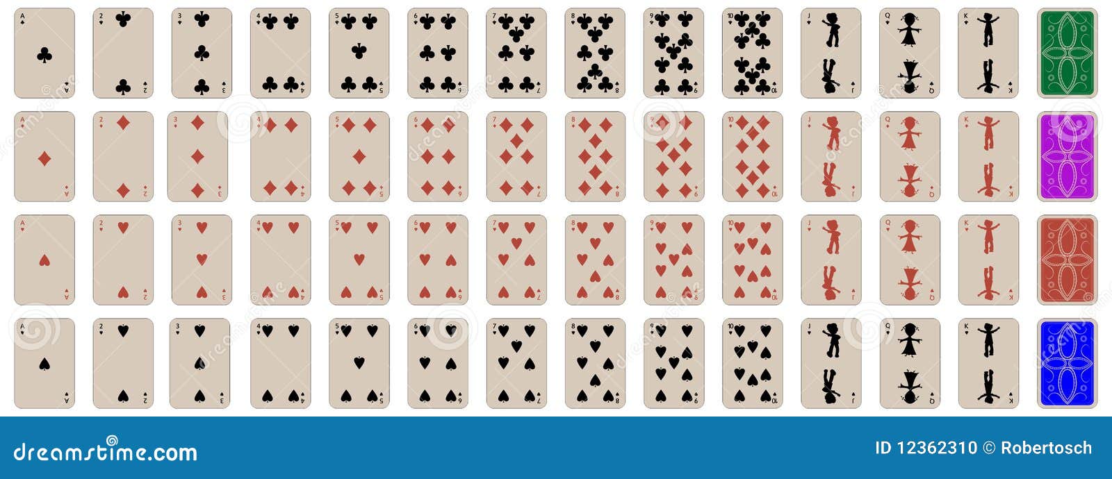 Complete Set of Kids Playing Cards Stock Vector - Illustration of ...