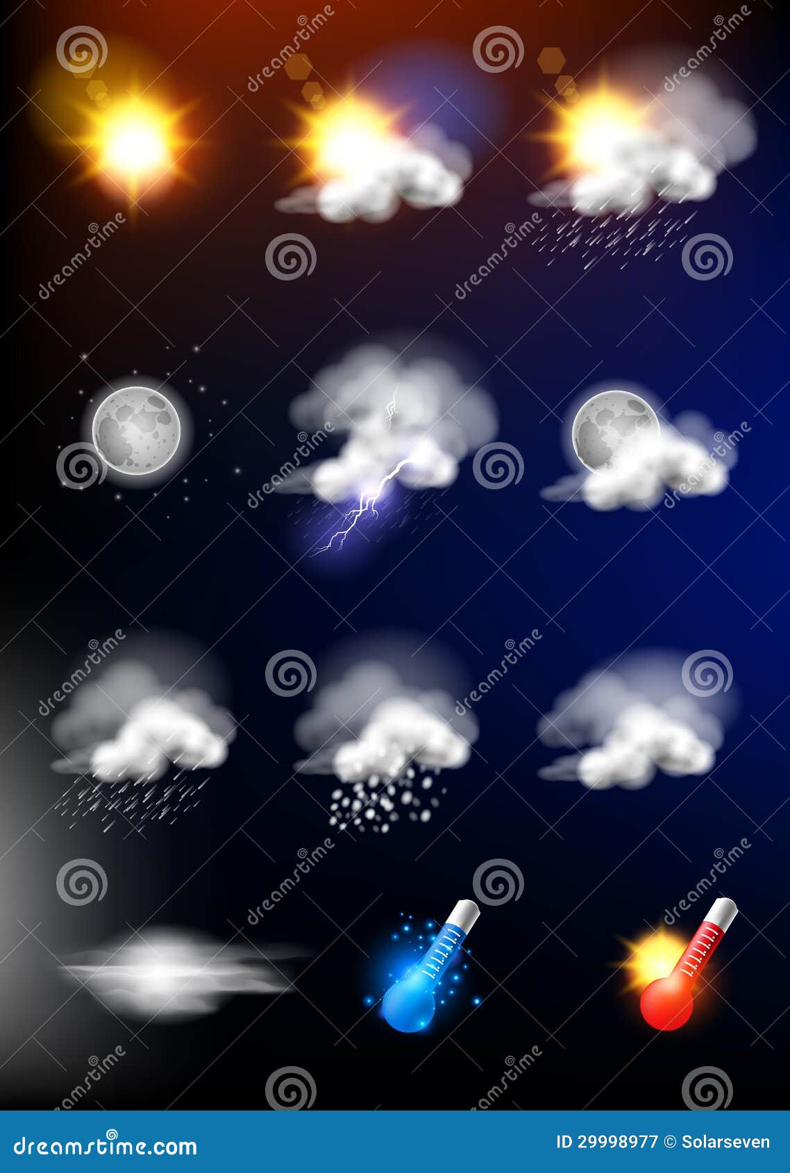 Realistic Vector Weather Symbols | CartoonDealer.com #29998977