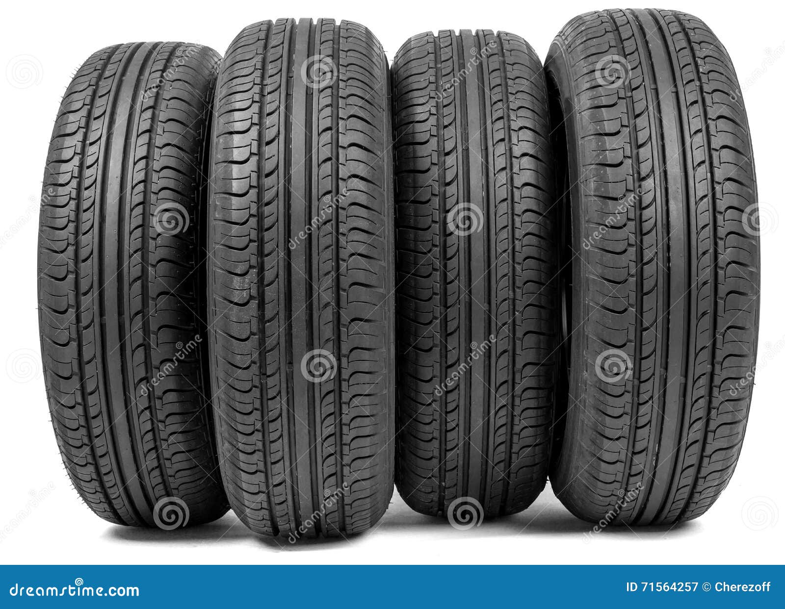 Complete Set of New Tyres for Car Stock Image - Image of road, isolated ...