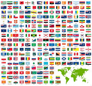 Complete Set of Official World Flags Stock Vector - Illustration of ...