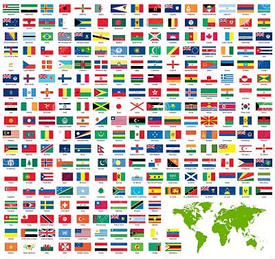 Complete Set of Official World Flags Stock Vector - Illustration of ...