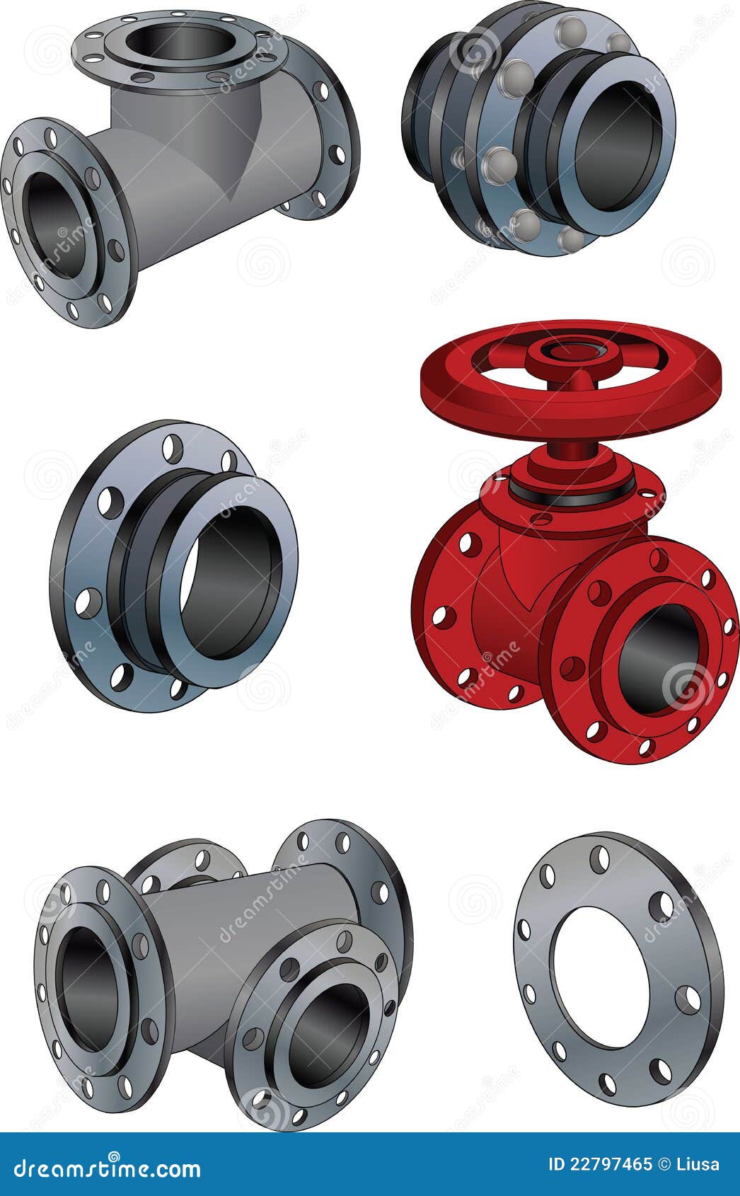 The Complete Set of Pipes and Gates Stock Vector - Illustration of ...