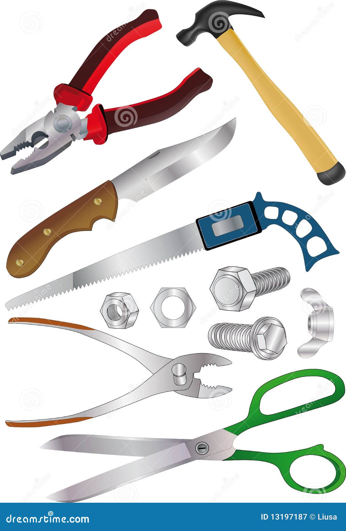 The complete set of tools stock vector. Illustration of group - 13197187