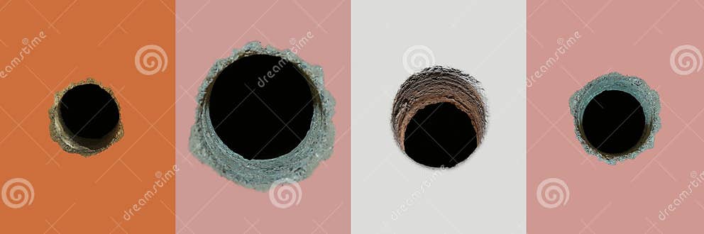 Complete Set of Wall Holes for Your Editing. Stock Image - Image of ...
