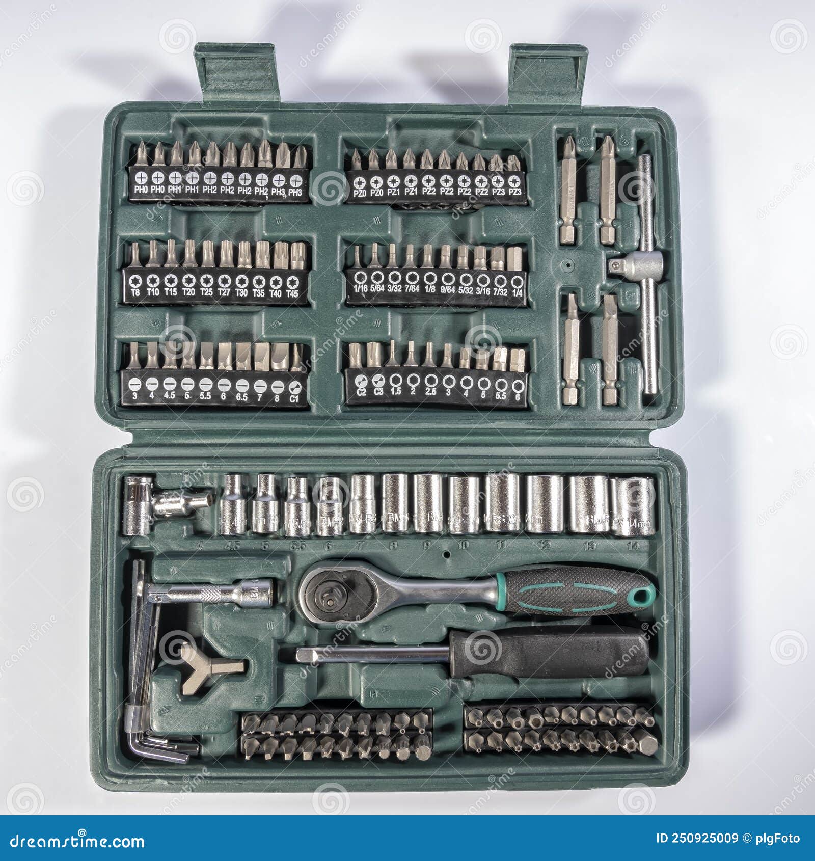 A Complete Small Ratchet Toolbox Isolated on White Stock Image - Image ...