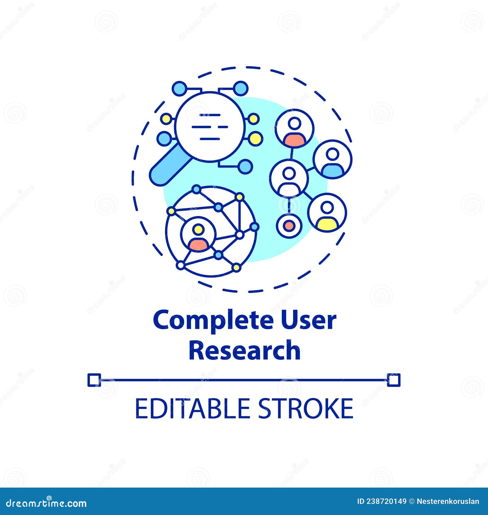 Complete User Research Concept Icon Stock Vector - Illustration of ...