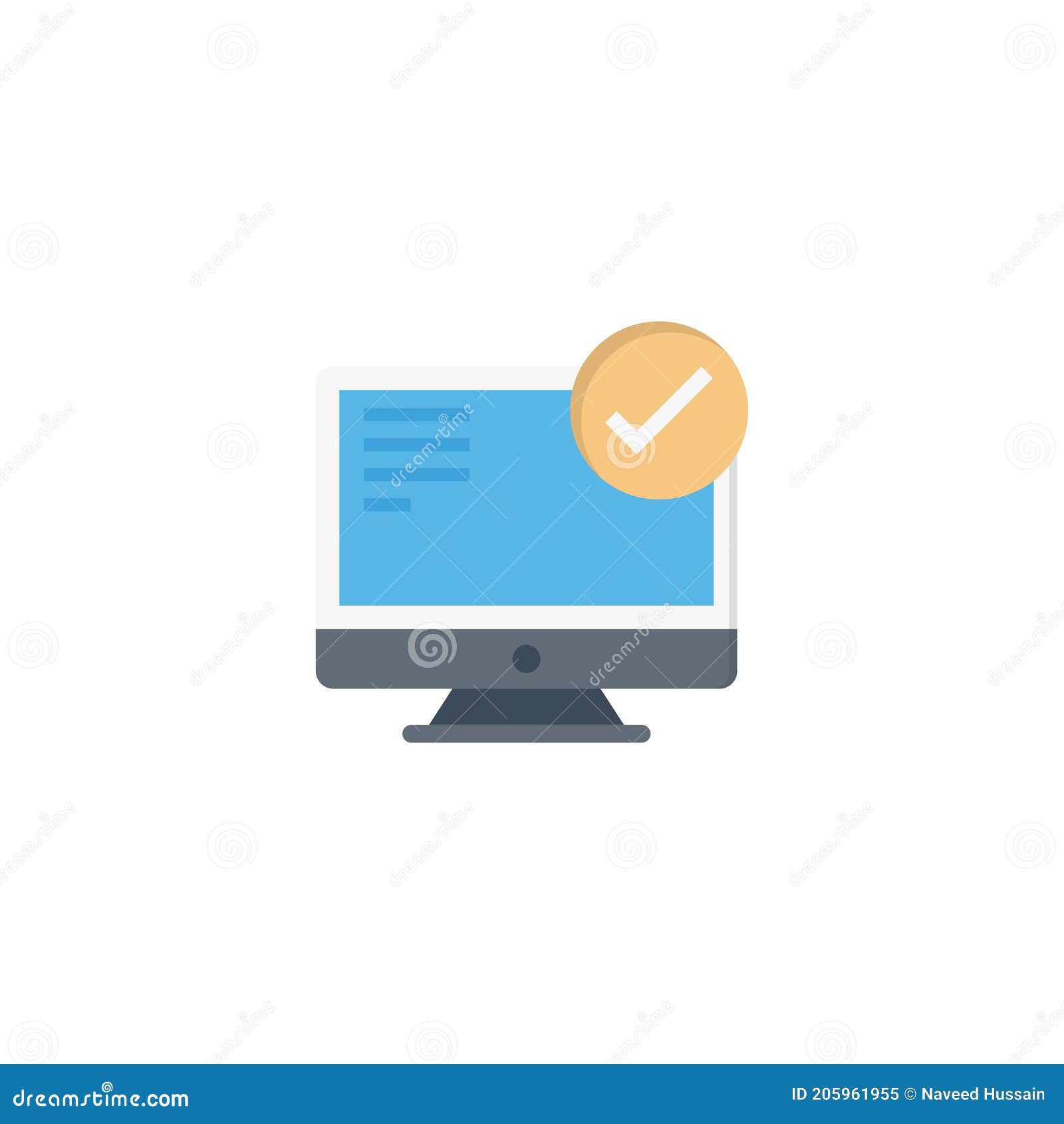Complete Vector Flat Colour Icon Stock Vector - Illustration of desktop ...