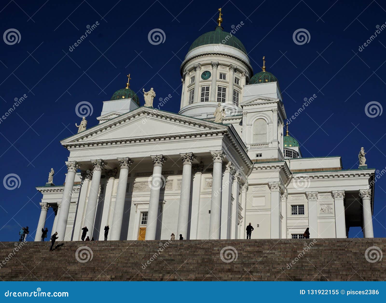 Complete View of Helsinki Cathedral with Steps and Blue Sky Editorial ...