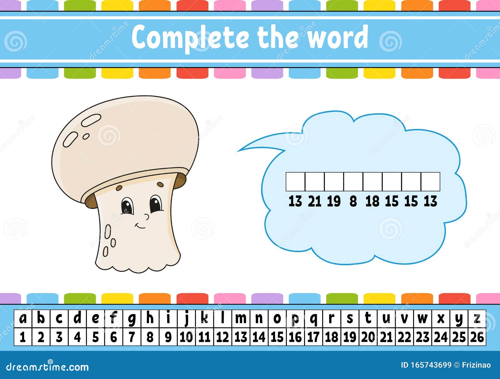Complete The Words. Cipher Code. Learning Vocabulary And Numbers ...