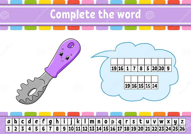 Complete the Words. Cipher Code. Learning Vocabulary and Numbers ...