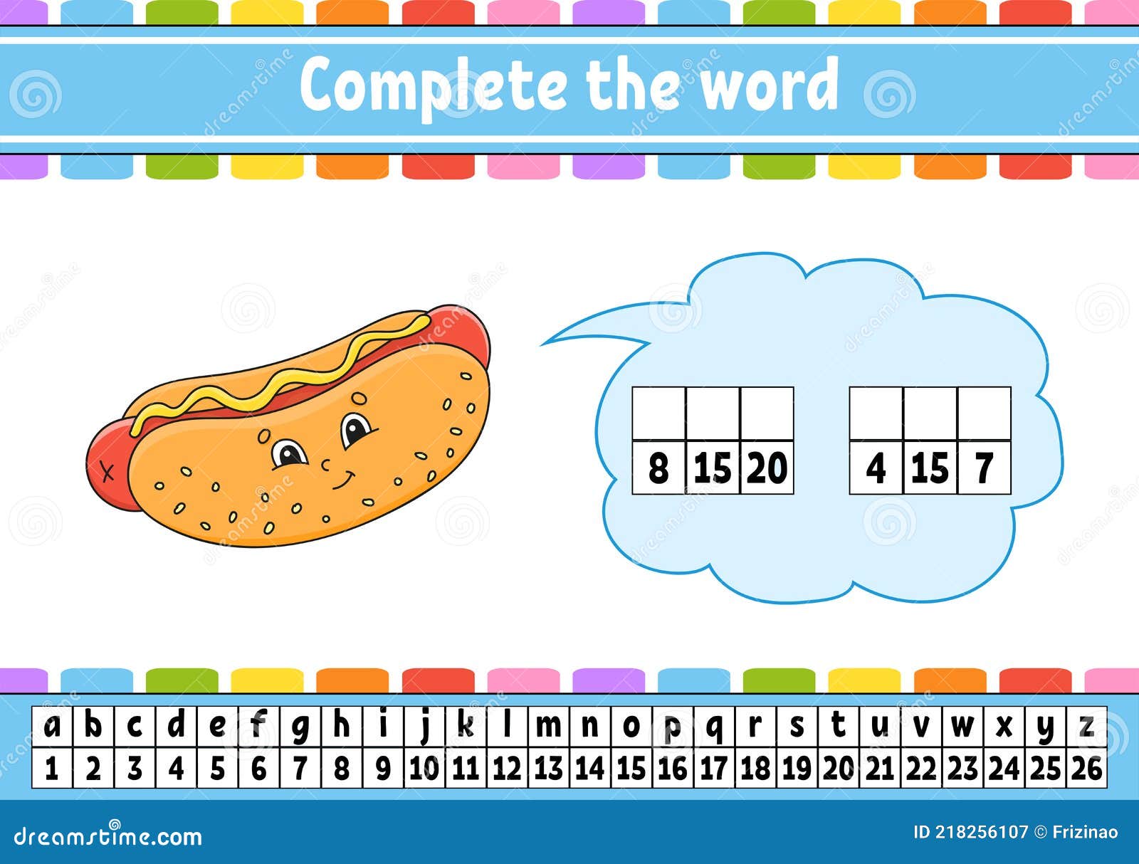 Complete the Words. Cipher Code. Learning Vocabulary and Numbers ...