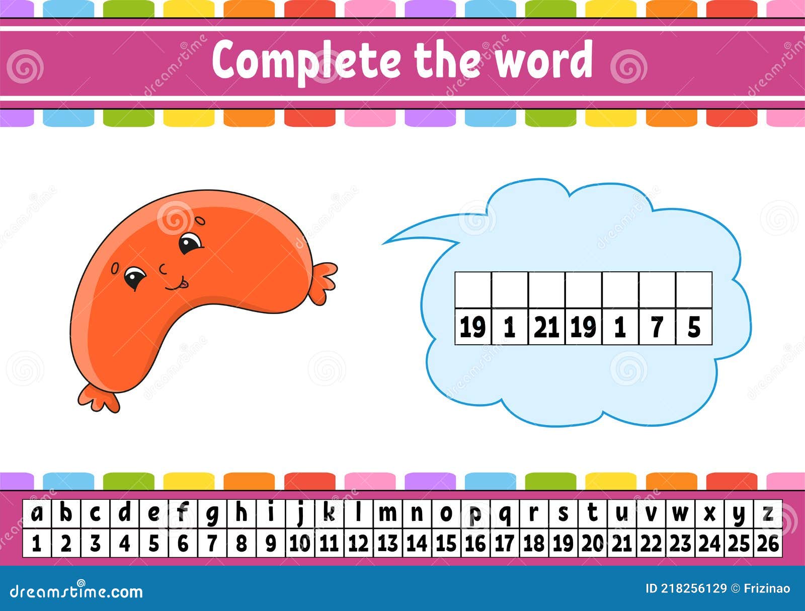 Complete the Words. Cipher Code. Learning Vocabulary and Numbers ...