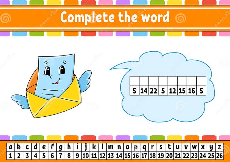 Complete the Words. Cipher Code. Learning Vocabulary and Numbers ...