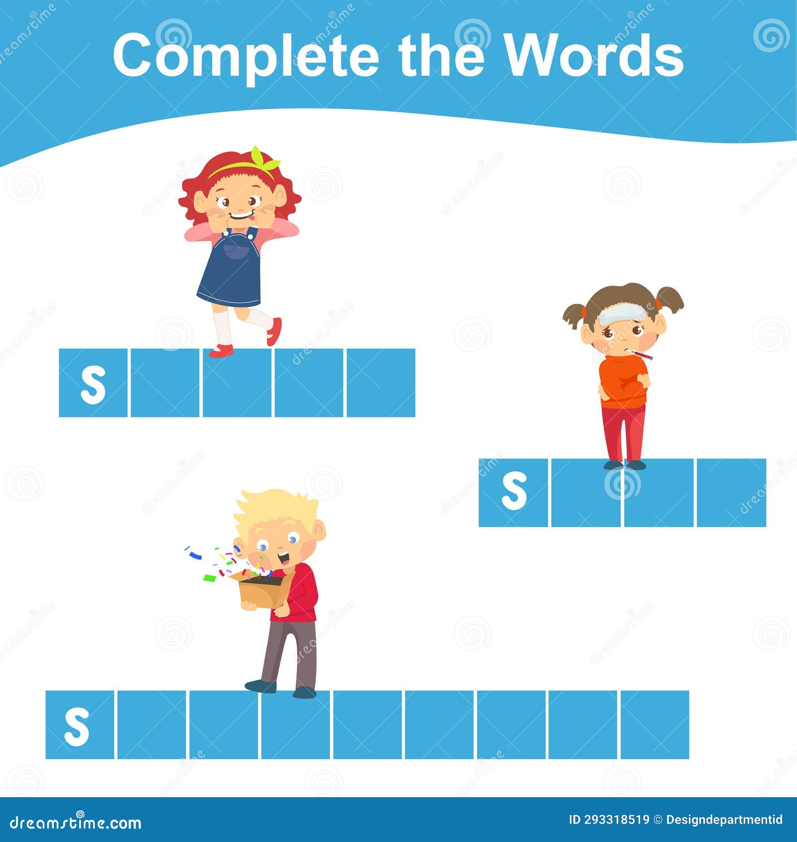 Write Missing Letters and Complete Words Stock Vector - Illustration of ...