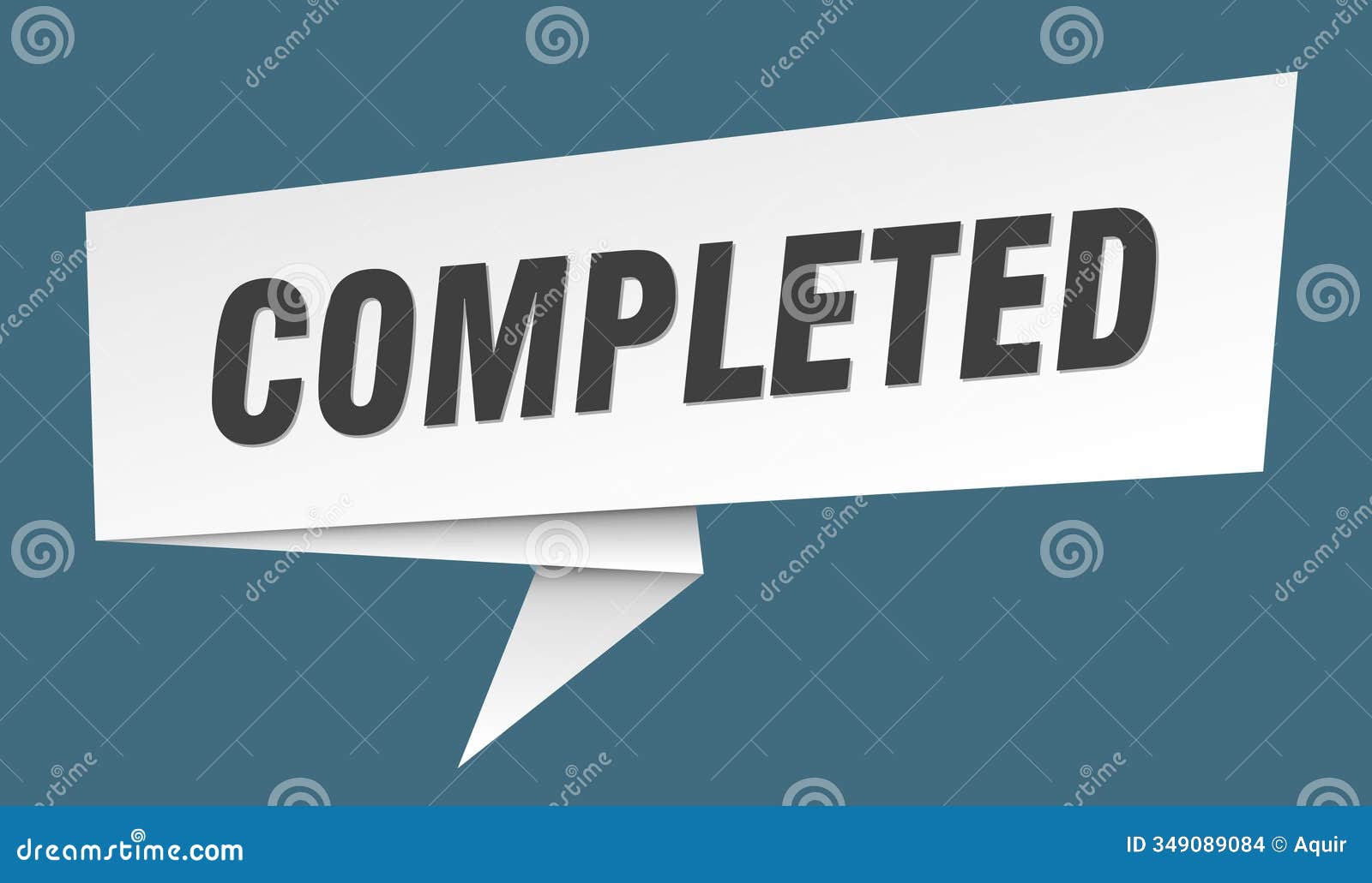 Completed Banner. Completed Speech Bubble, Label, Sticker, Sign ...