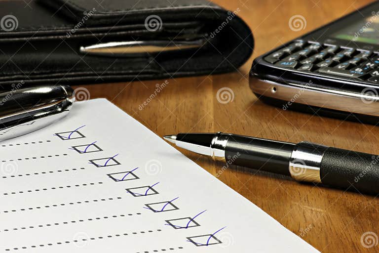 Completed checklist stock image. Image of inspection - 65741359