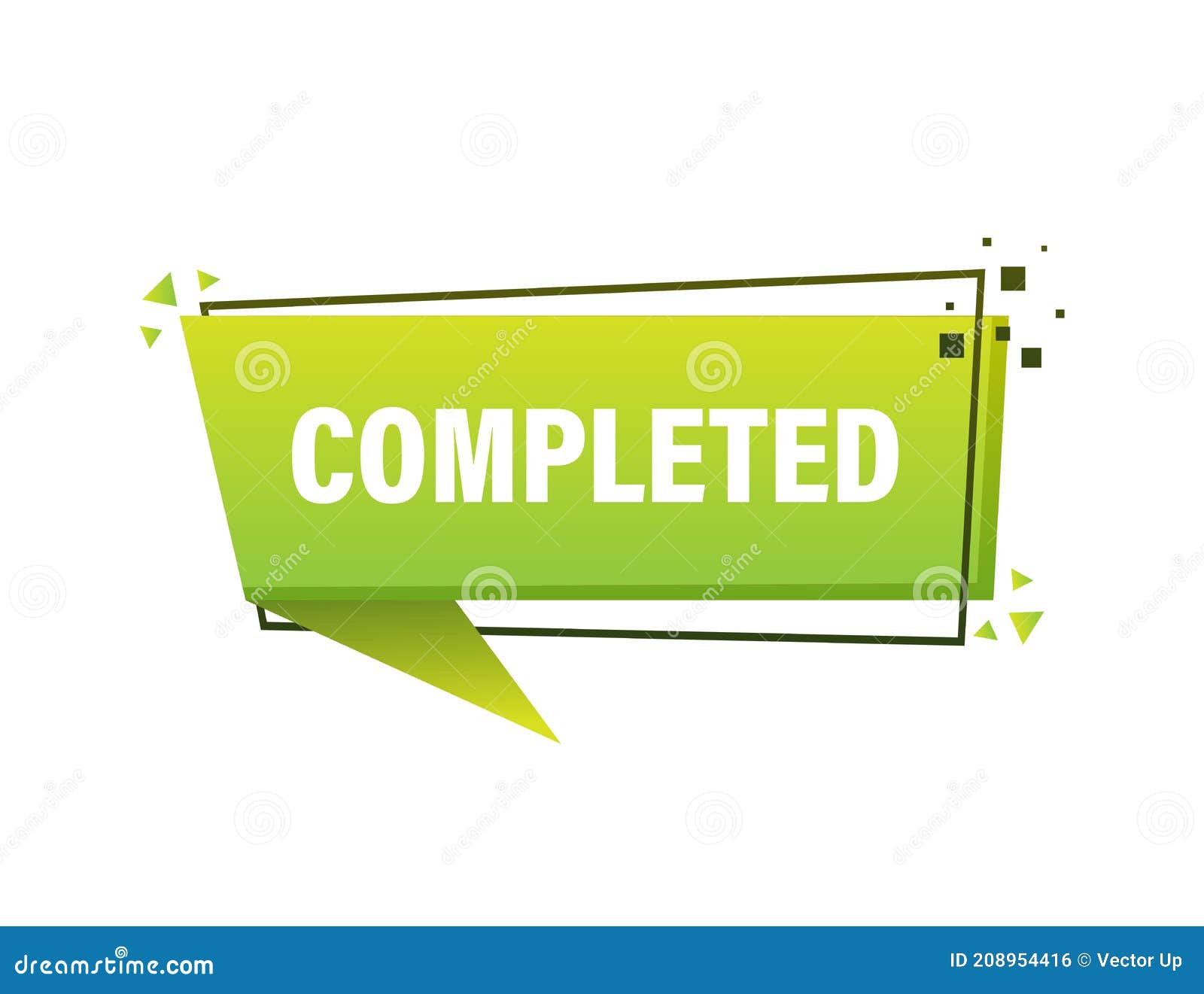 Completed in Flat Style on Green Background. Flat Green Icon. Vector ...