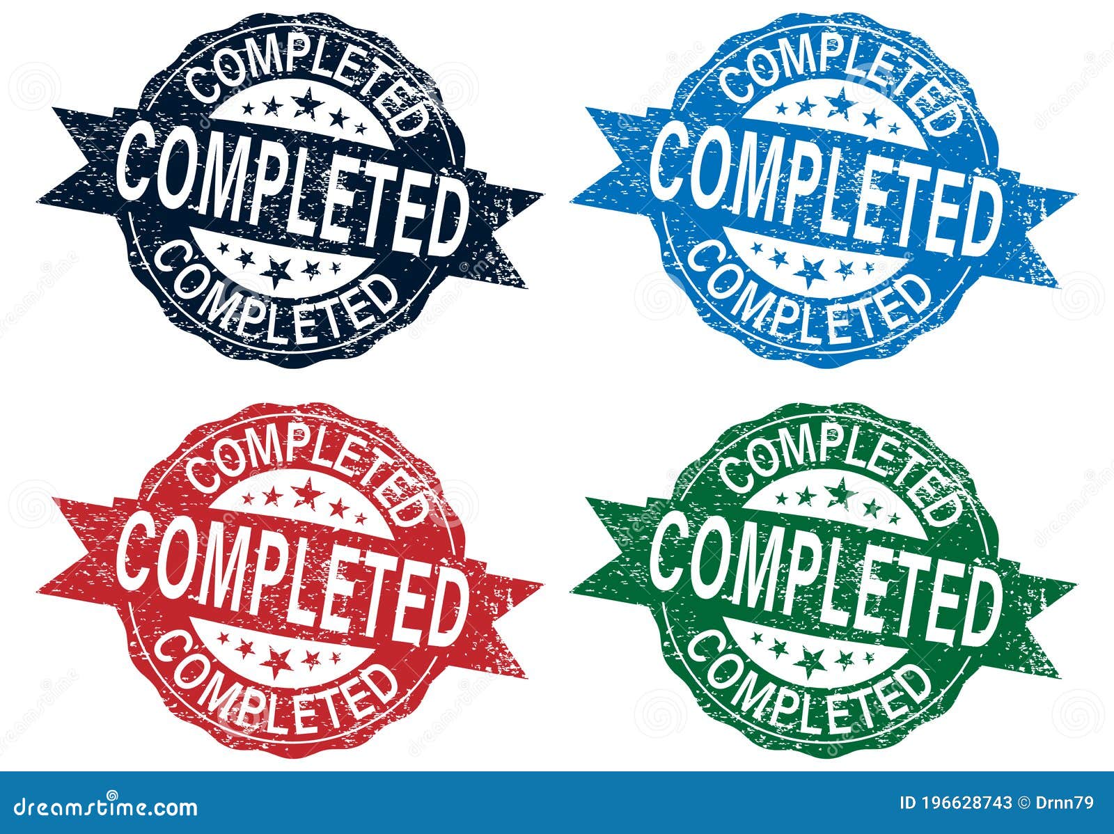 Completed Grunge Rubber Stamp on White, Vector Illustration Stock ...