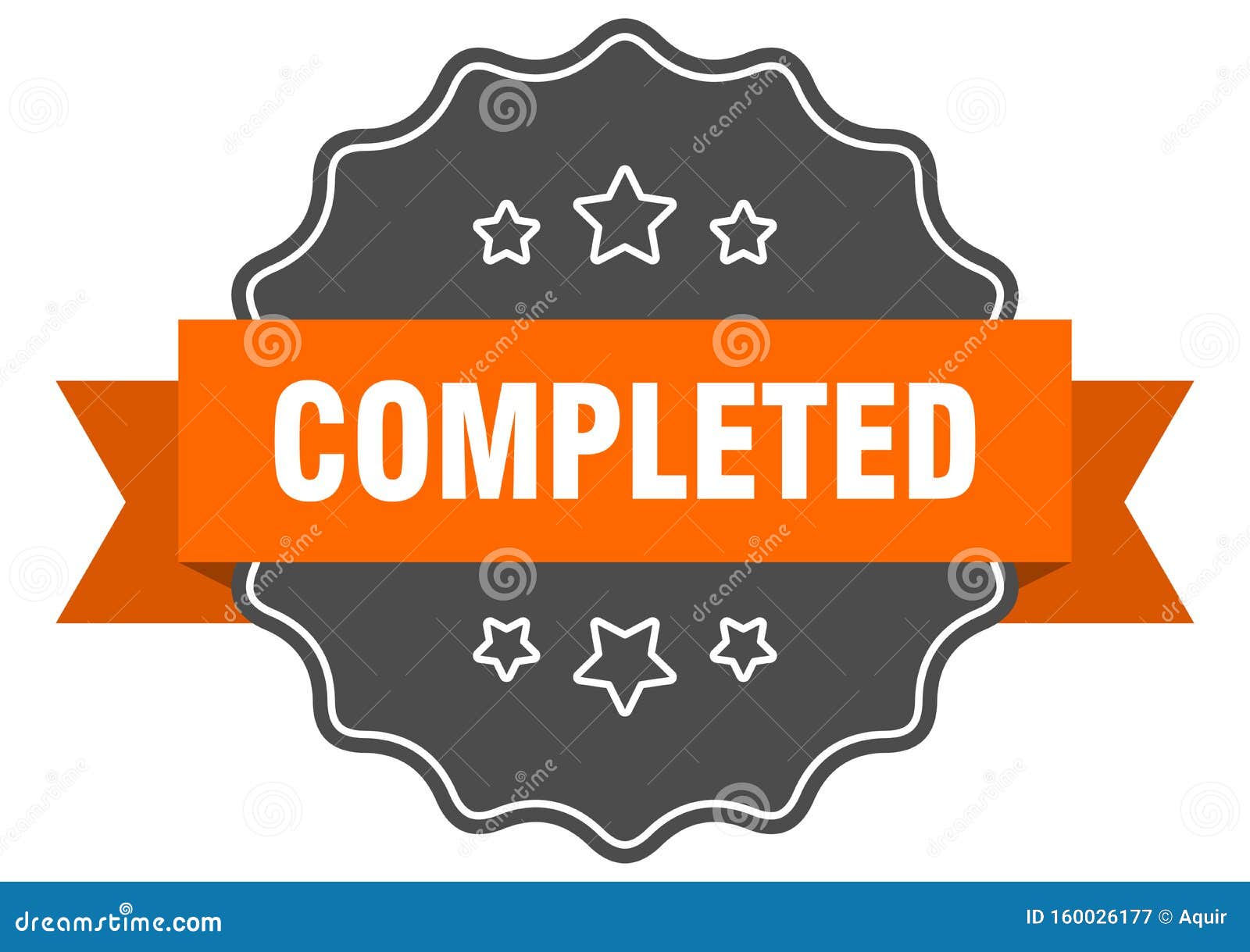 Completed label stock vector. Illustration of ribbon - 160026177