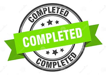 Completed label stock vector. Illustration of badge - 158944726