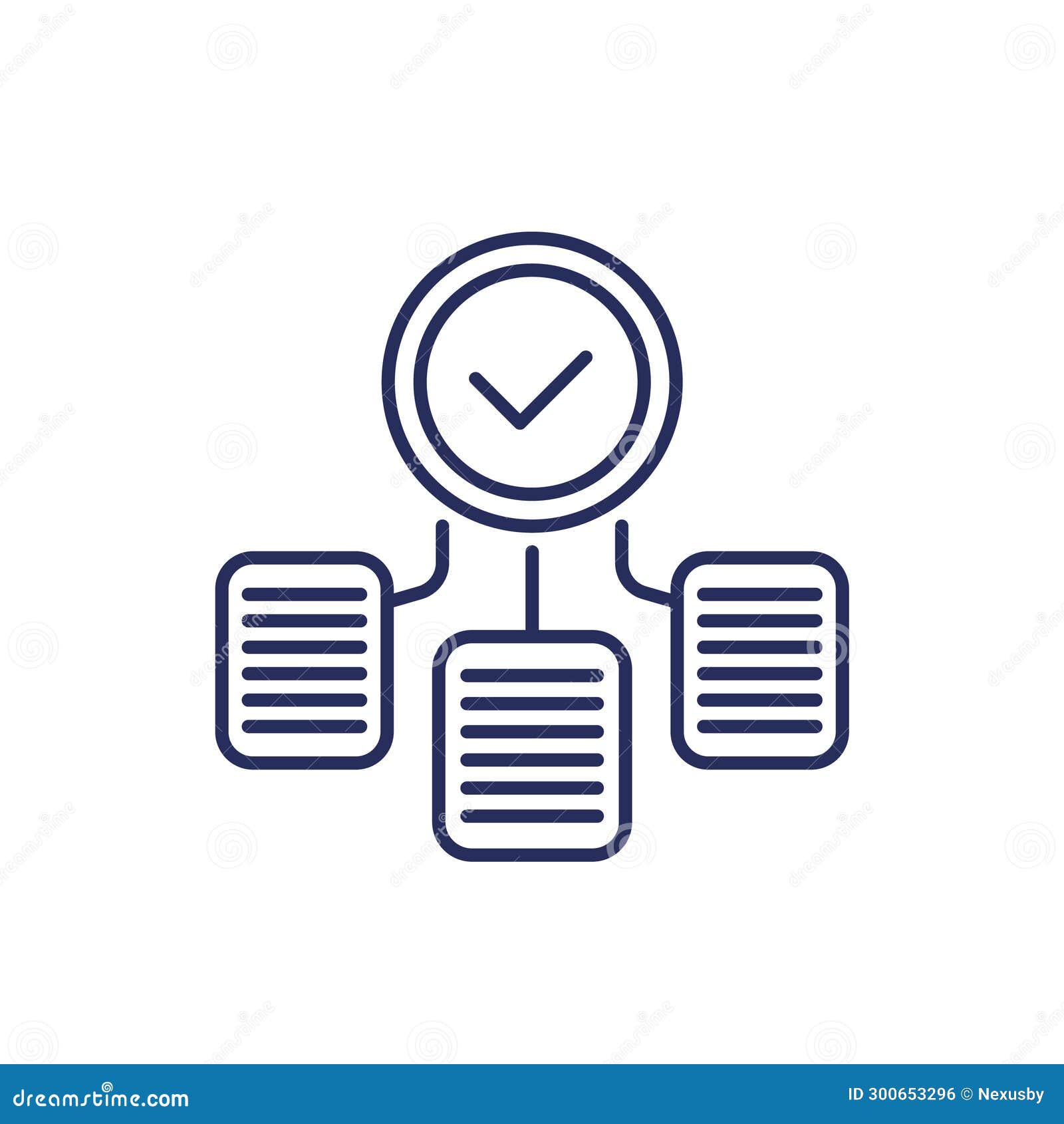 Completed Projects Line Icon on White Stock Illustration - Illustration ...