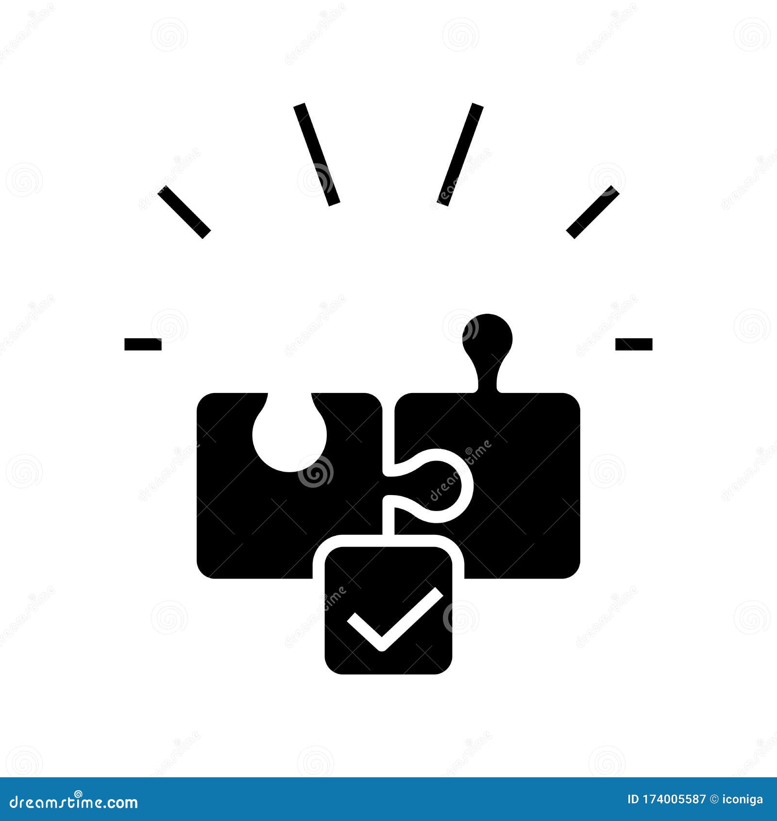 Completed Puzzle Black Icon, Concept Illustration, Vector Flat Symbol ...