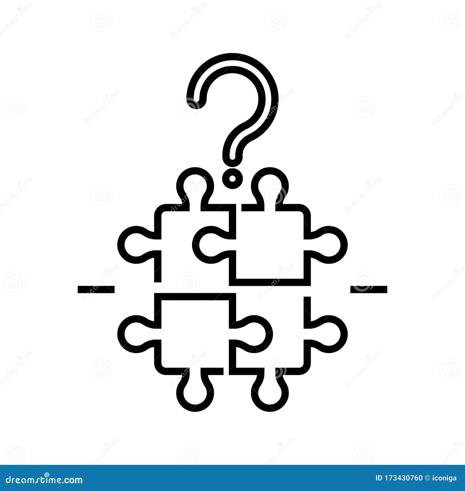 Completed Puzzle Line Icon, Concept Sign, Outline Vector Illustration ...