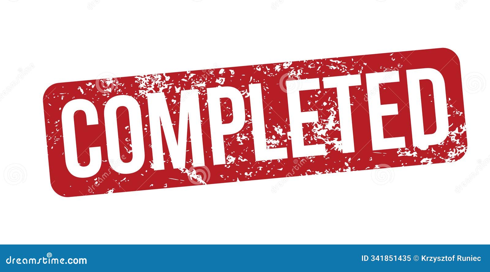 Completed Red Rubber Stamp in Grunge Effect Stock Illustration ...