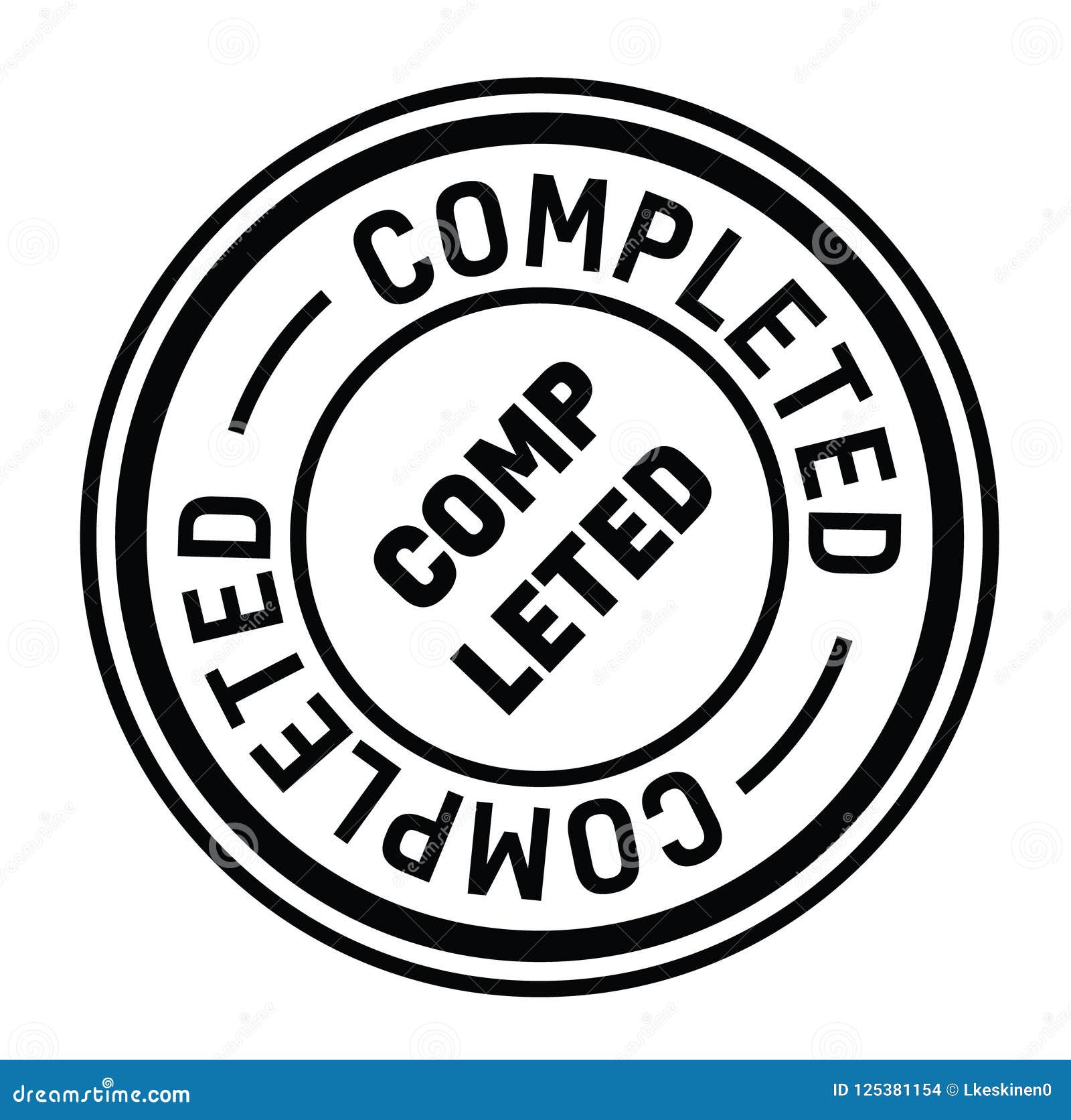 Completed rubber stamp stock vector. Illustration of print - 125381154