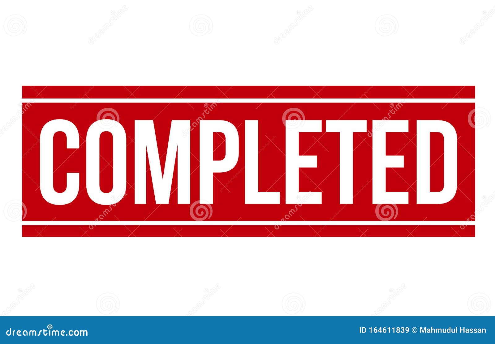 Completed Rubber Stamp on White Background, Vector Illustration Stock ...