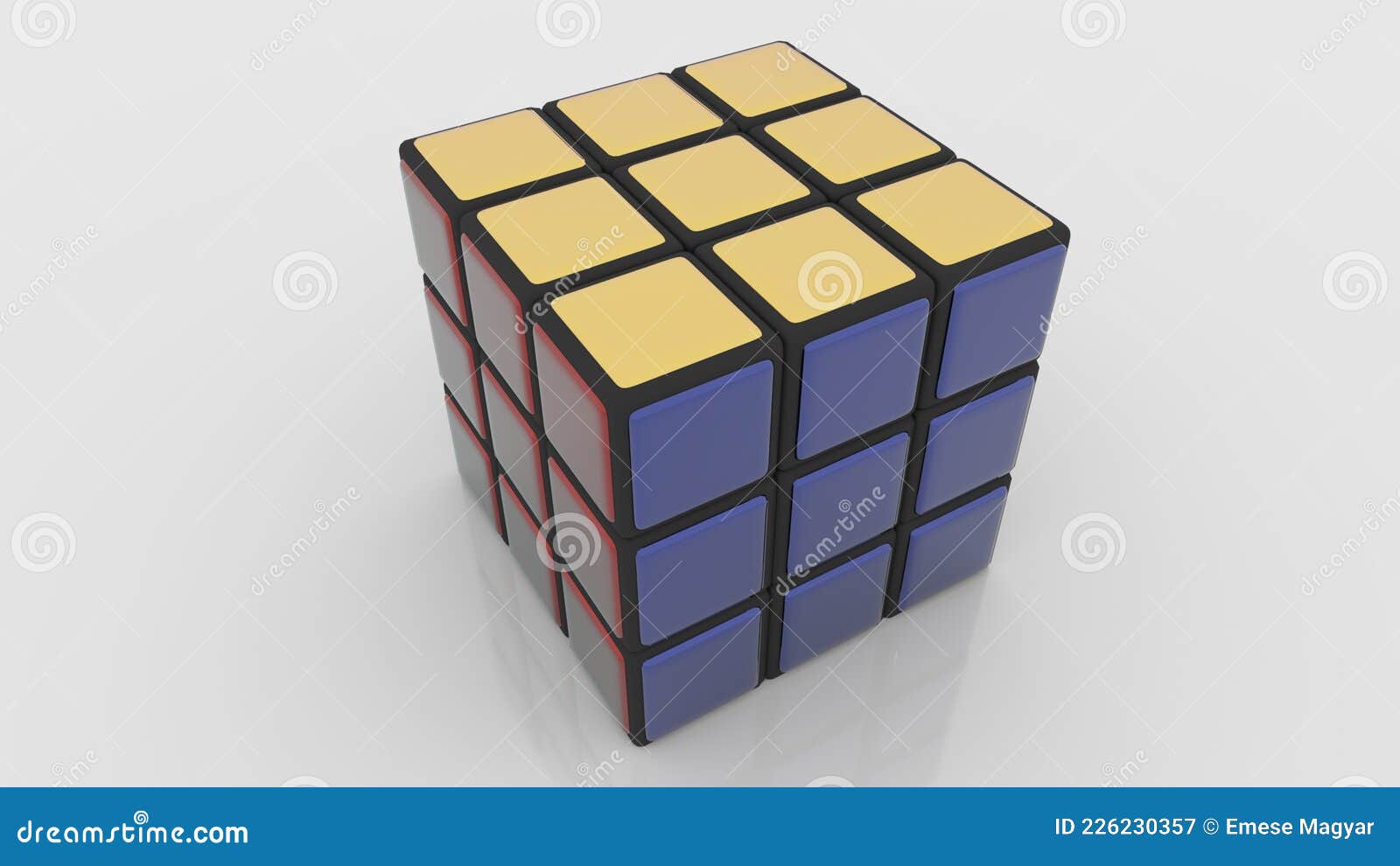 Completed Rubik Cube 3D Render Editorial Photography - Illustration of ...