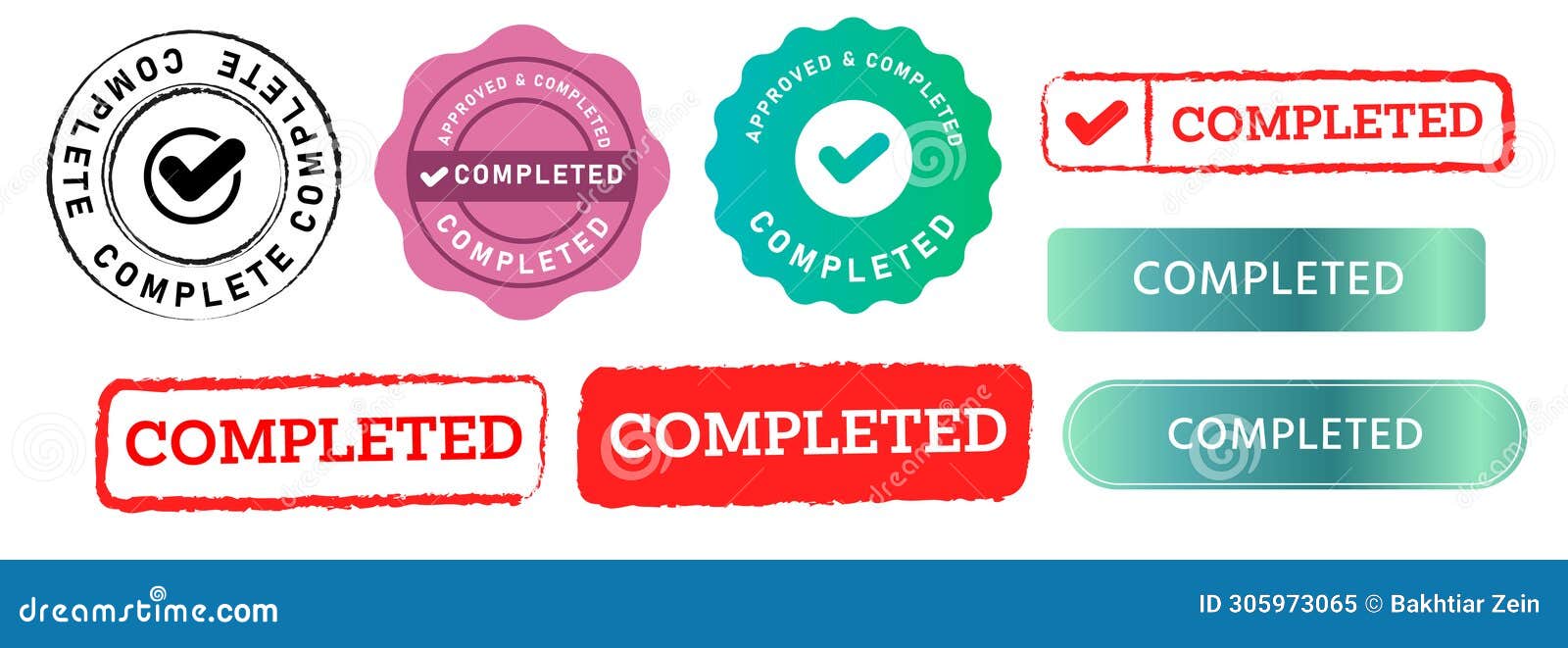 Completed Stamp Button Seal Emblem Sign Finished Success Accomplishment ...