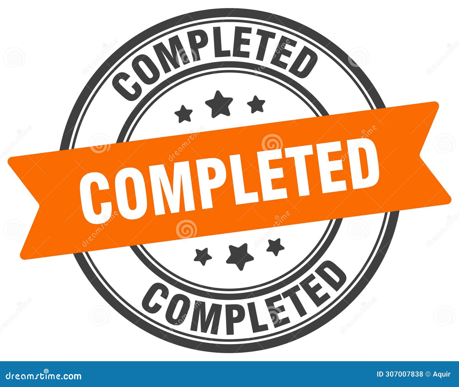 Completed Stamp. Completed Label on Transparent Background. Round Sign ...