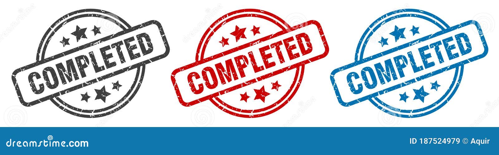 Completed Stamp. Completed Round Isolated Sign Stock Vector ...