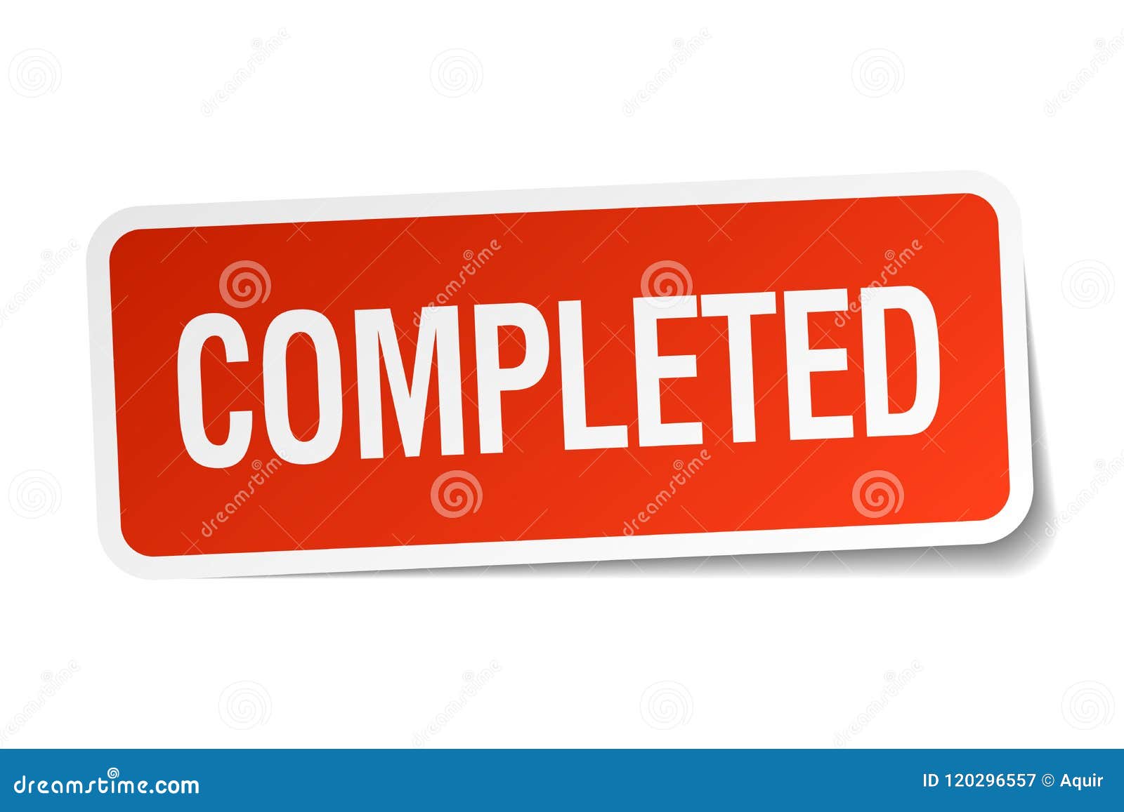 Completed sticker stock vector. Illustration of completed - 120296557