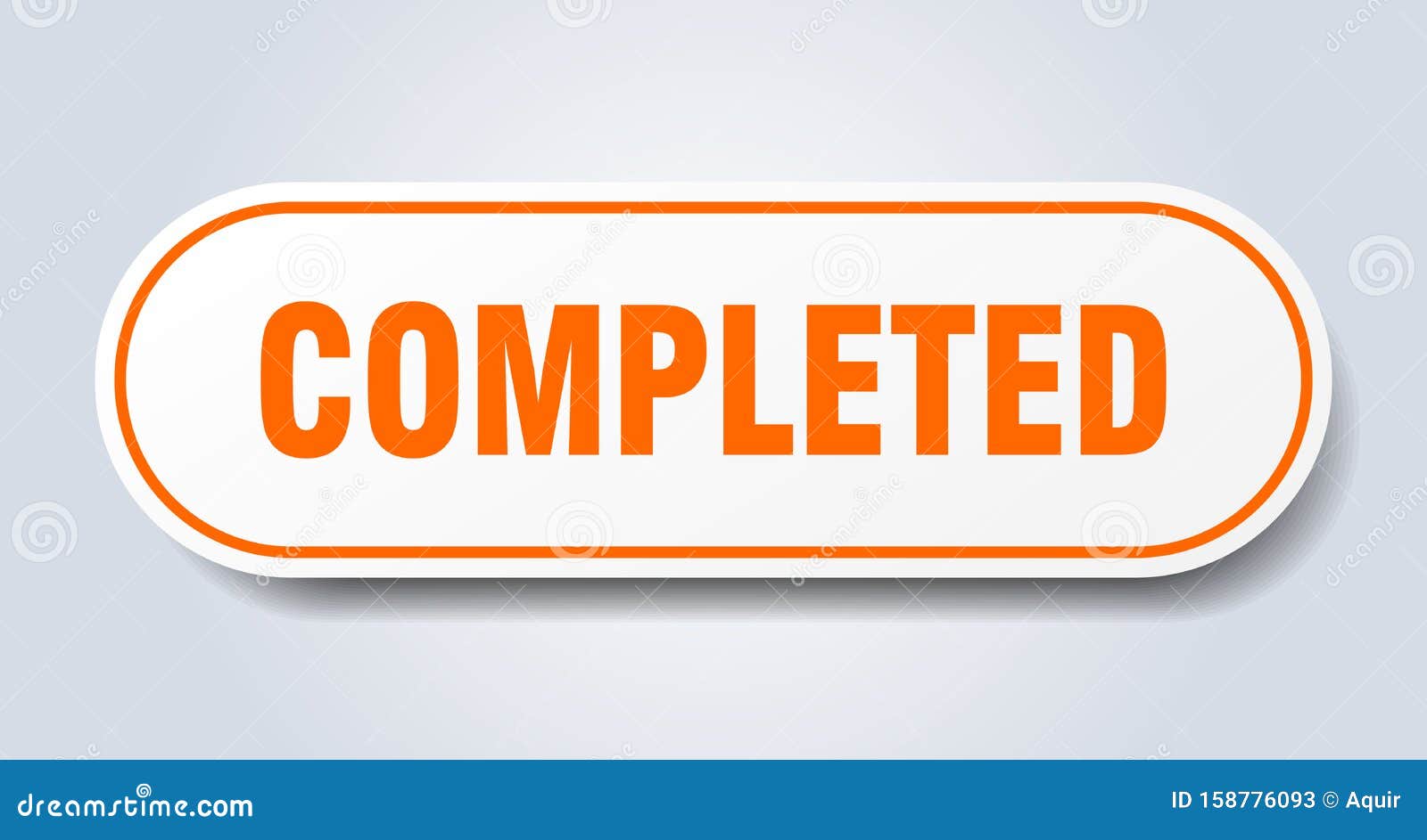 Completed sticker. stock vector. Illustration of peeler - 158776093