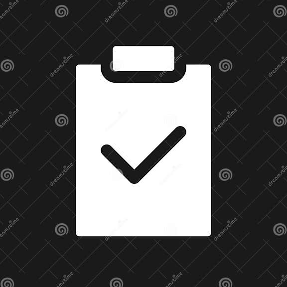 Completed Task Pixel Dark Mode Glyph Ui Icon Stock Vector ...