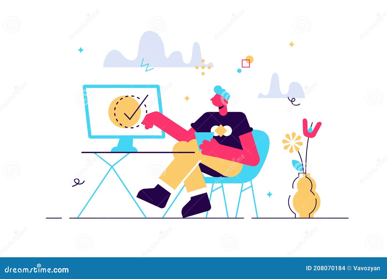 Completed Task with Submitted and Approved Pass Stock Vector ...
