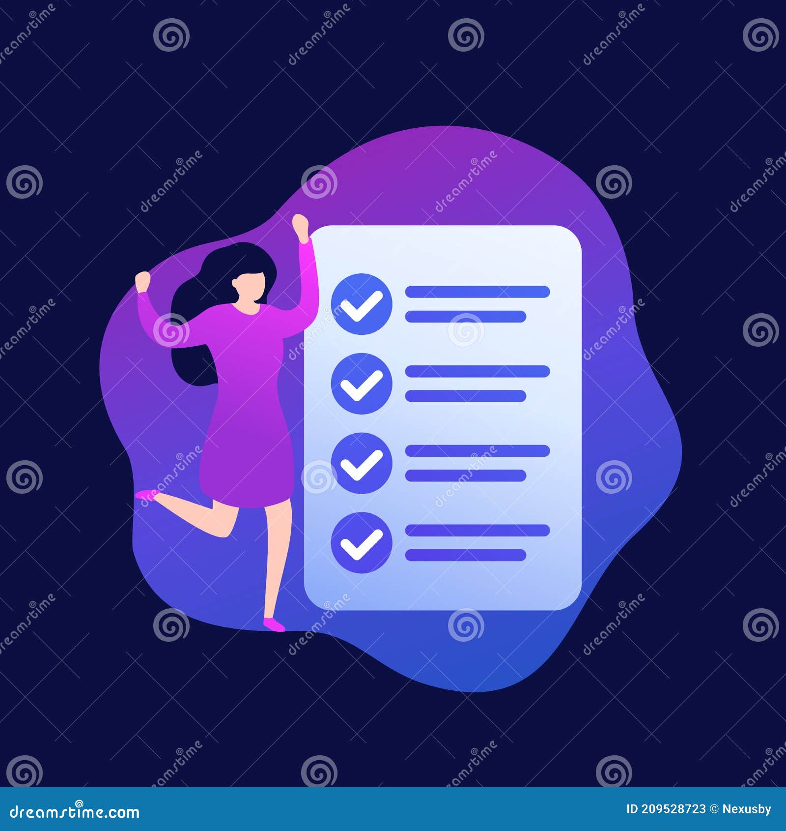 Completed Task or To Do List, Vector Stock Vector - Illustration of ...