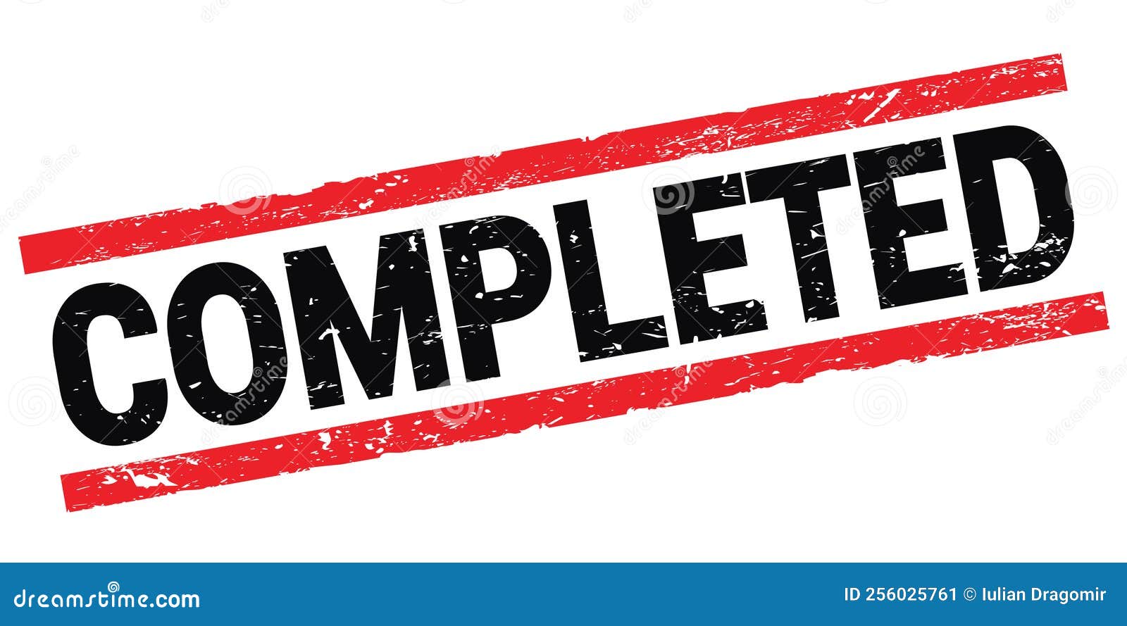 COMPLETED Text on Black-red Rectangle Stamp Sign Stock Illustration ...