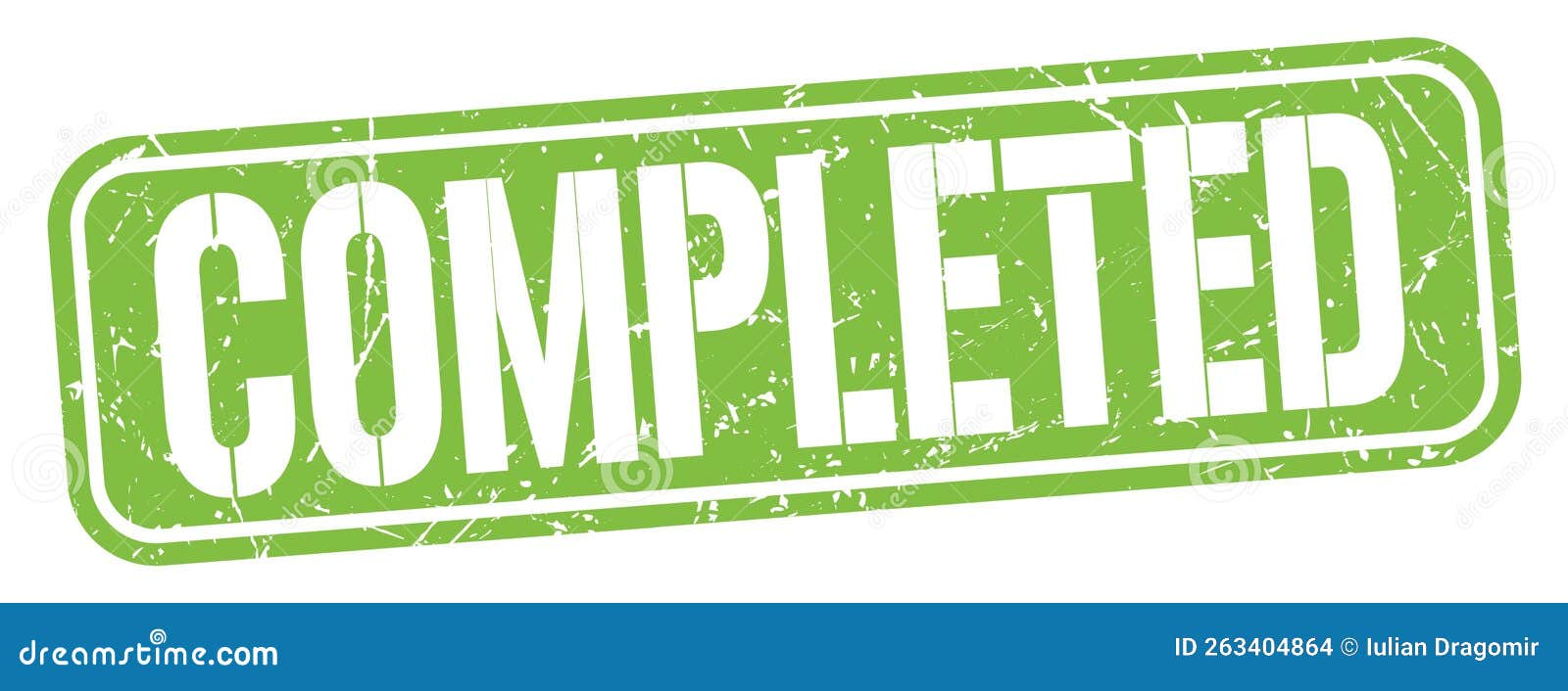 COMPLETED Text Written on Green Stamp Sign Stock Illustration ...