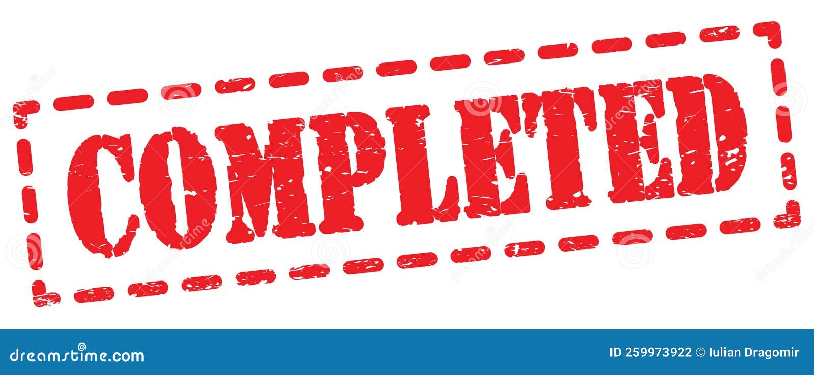 COMPLETED Text Written on Red Stamp Sign Stock Illustration ...