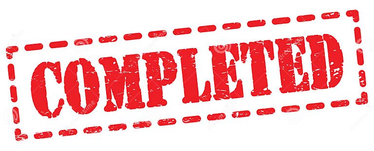 COMPLETED Text Written on Red Stamp Sign Stock Illustration ...