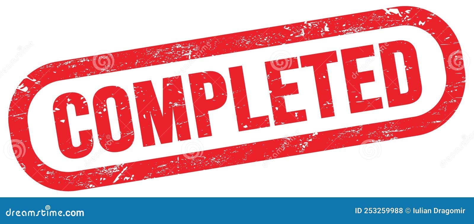 COMPLETED, Text Written on Red Stamp Sign Stock Illustration ...