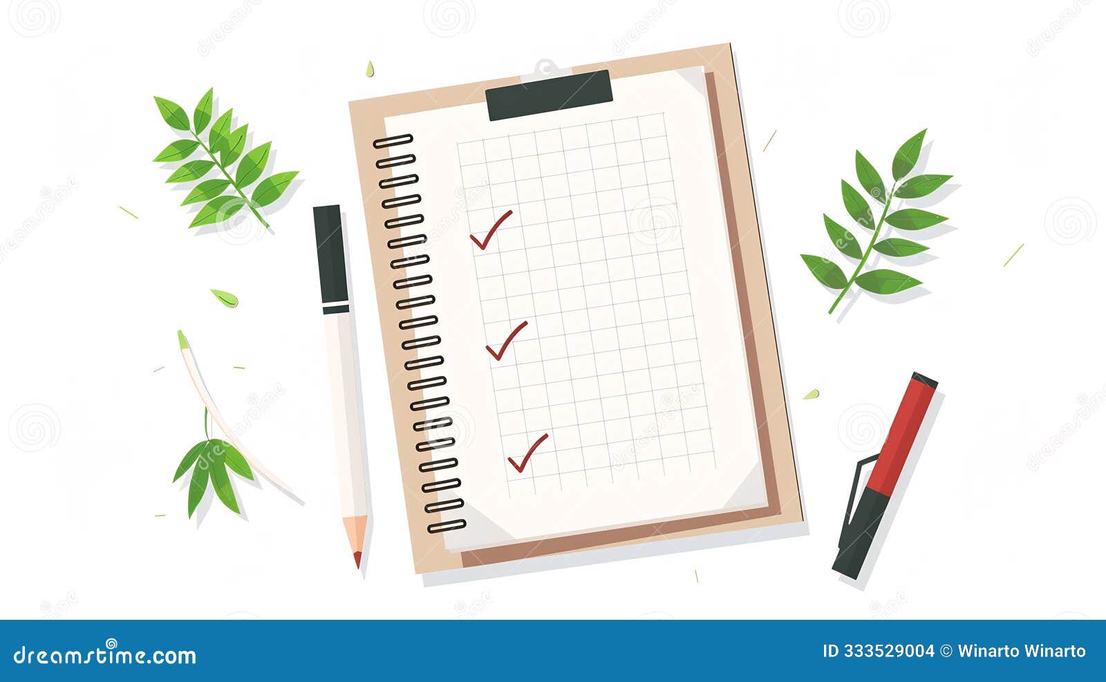 Completed To-Do List with a Touch of Nature Stock Illustration ...