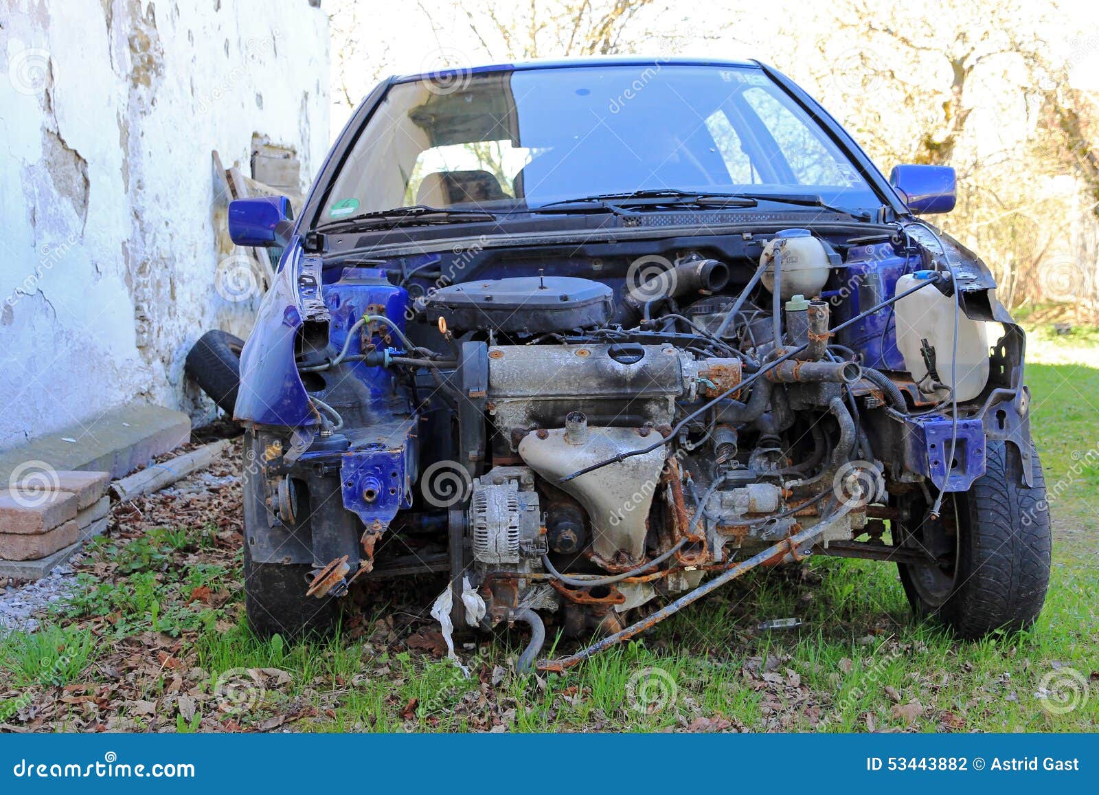 Completely Broken Car Accident Stock Photo - Image of injury, engine ...