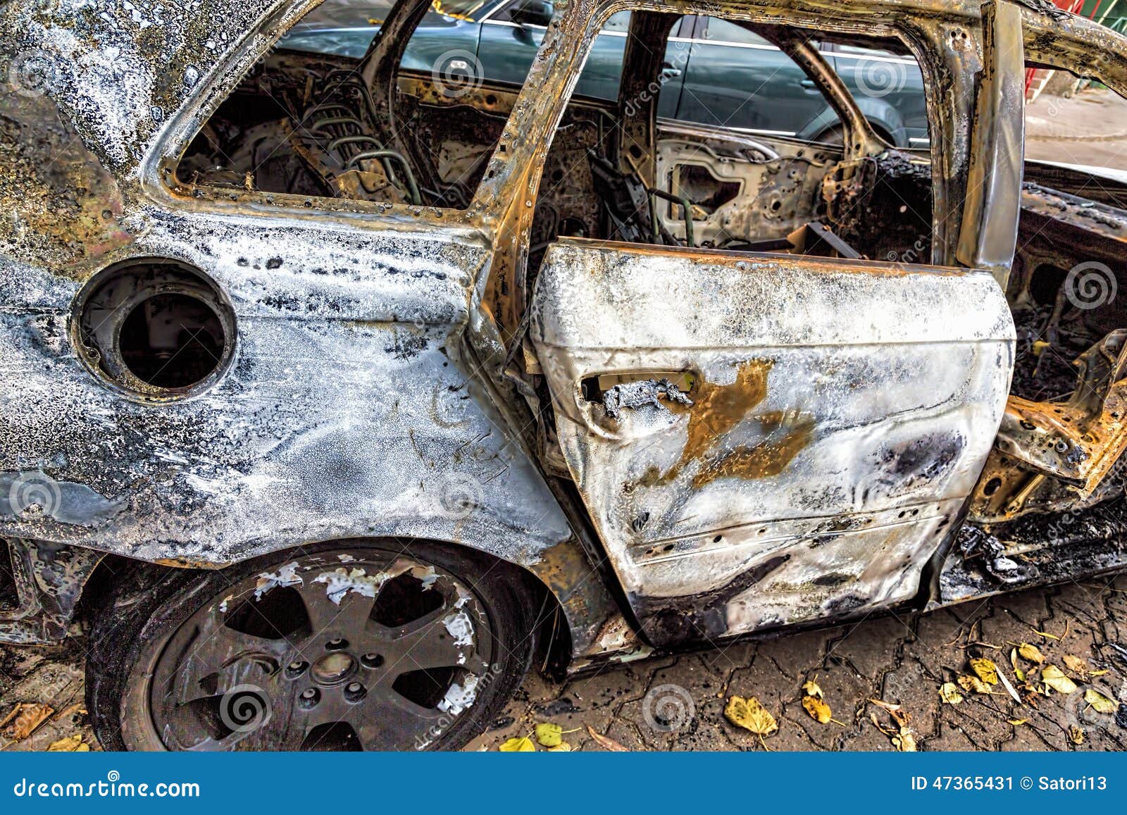 Completely burnt car stock image. Image of insurance - 47365431