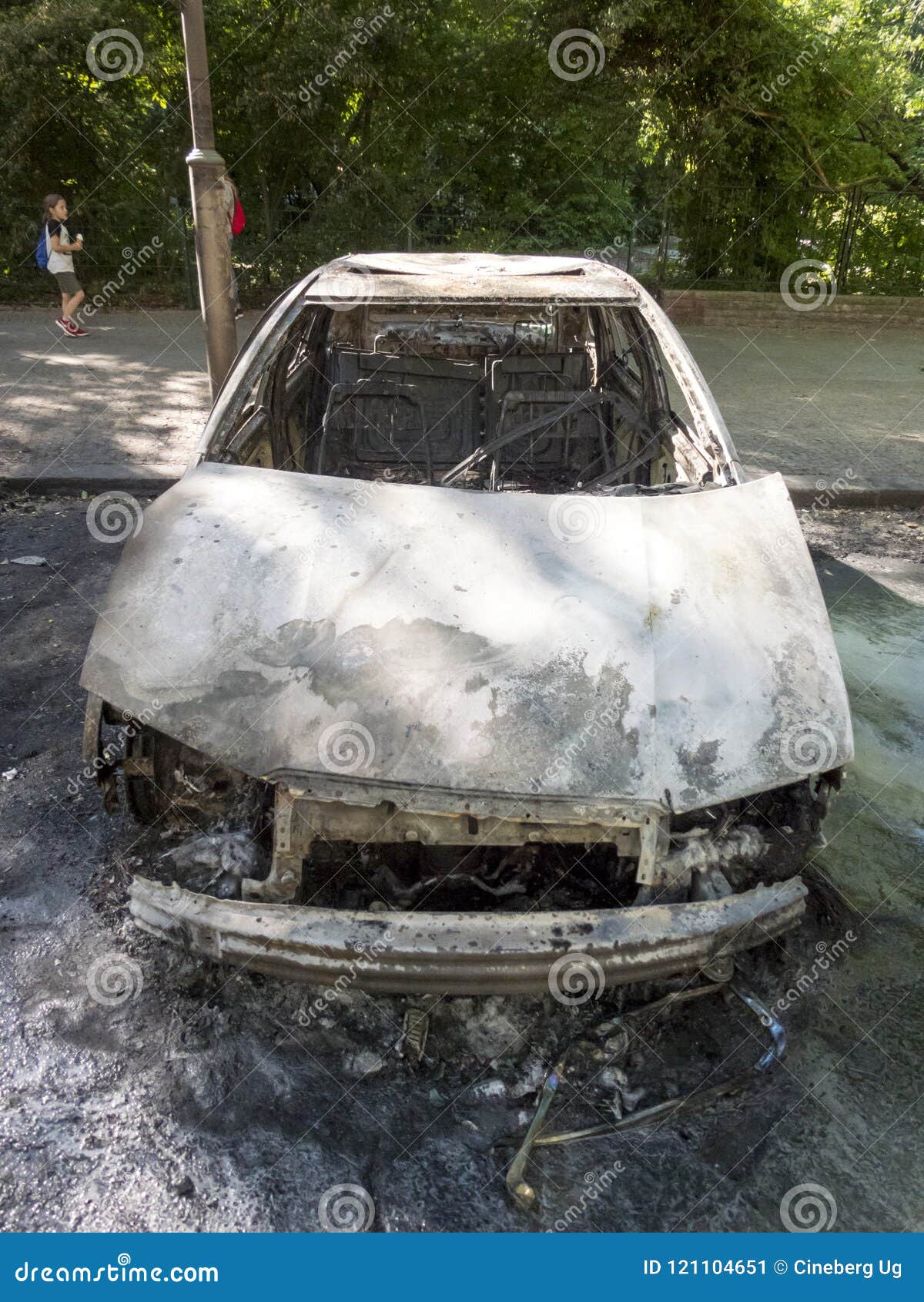 Carbonized Car. Completely Burnt Out And Carbonised Car Royalty-Free ...