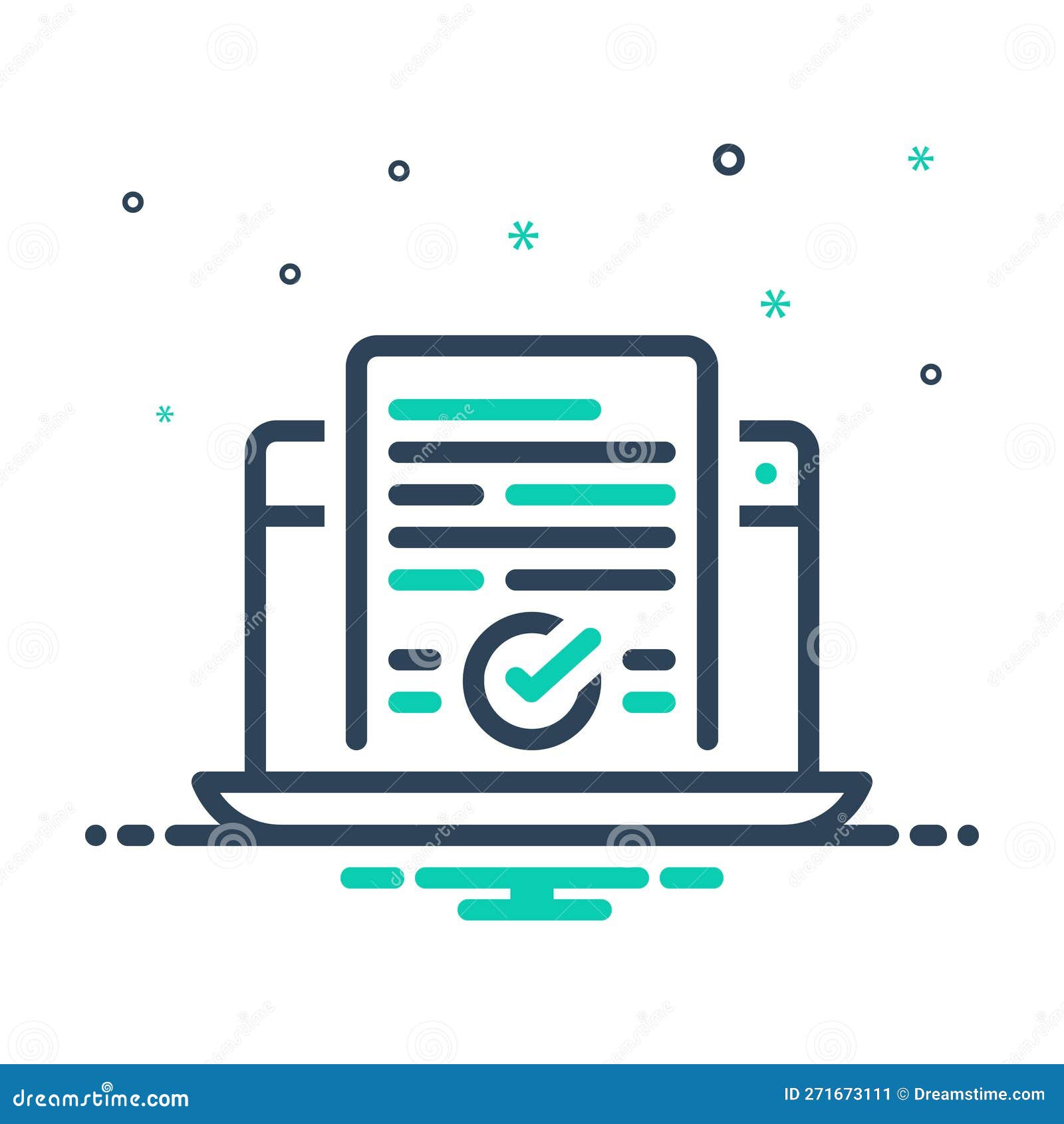 Mix Icon for Completely, Totally and Approve Stock Illustration ...