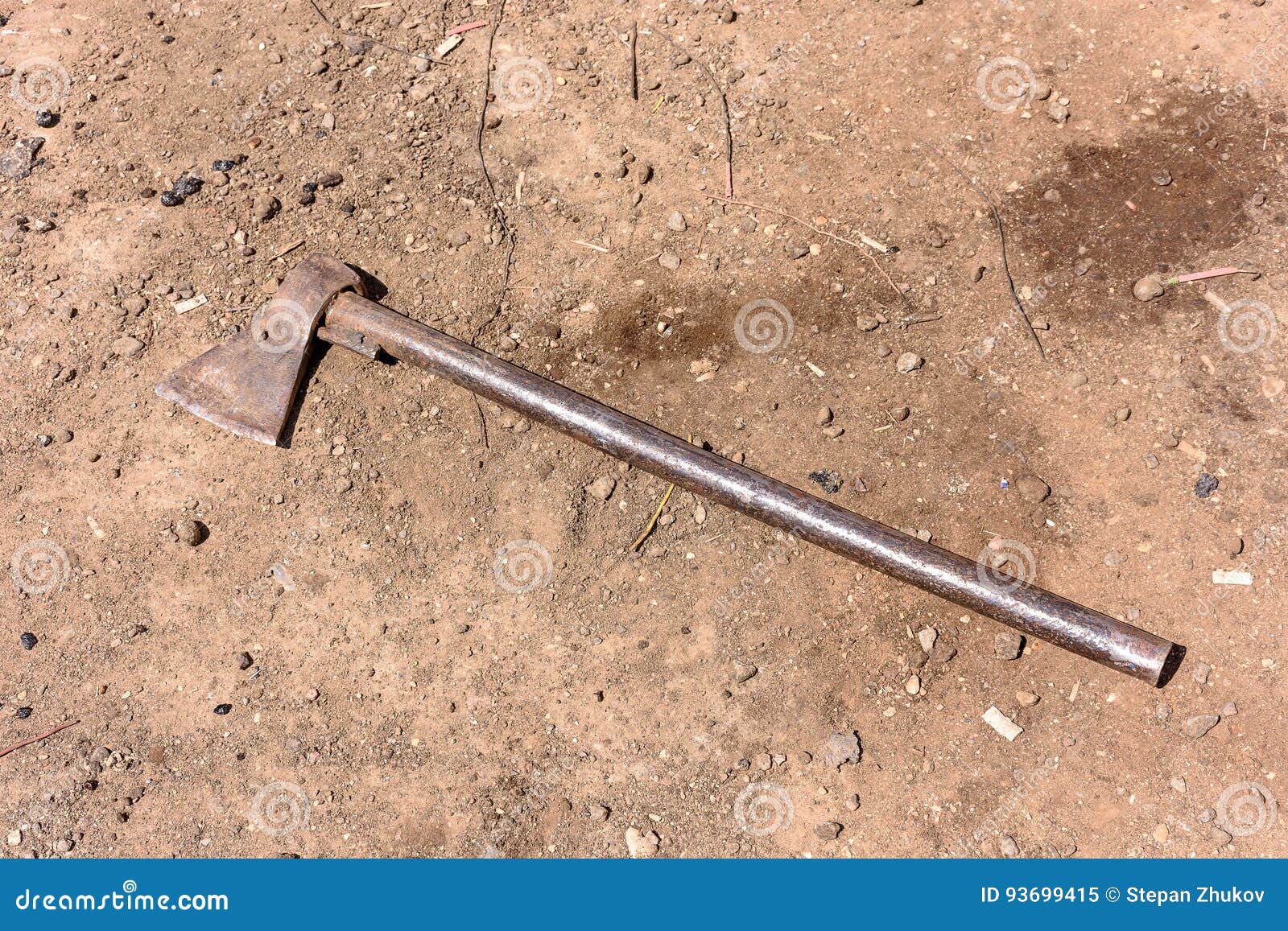Completely Metal Ax Lies on the Ground Stock Image - Image of ...
